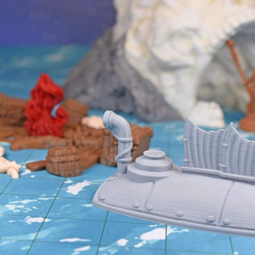 Tabletop wargaming terrain Gnomish Submarine for dnd accessories ...